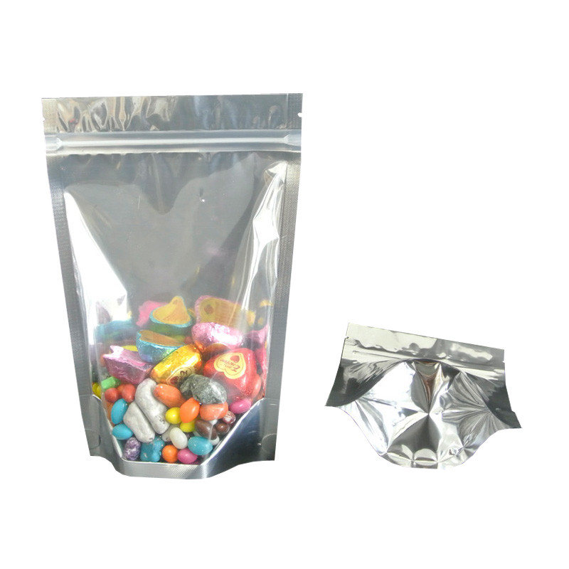 Foil Backed Clear Stand Up Pouches / Transparent Stand Up Pouch With Zipper